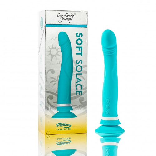 Sublime Soft Solace Dual Motor Detachable Suction Cup Dildo Aqua Blue