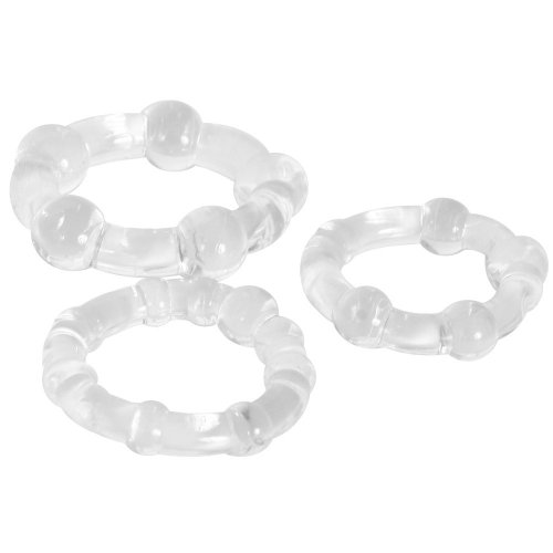 Stay Hard Beaded Cock Rings Clear 3 Pack Sex Toys And Adult Novelties Adult Dvd Empire