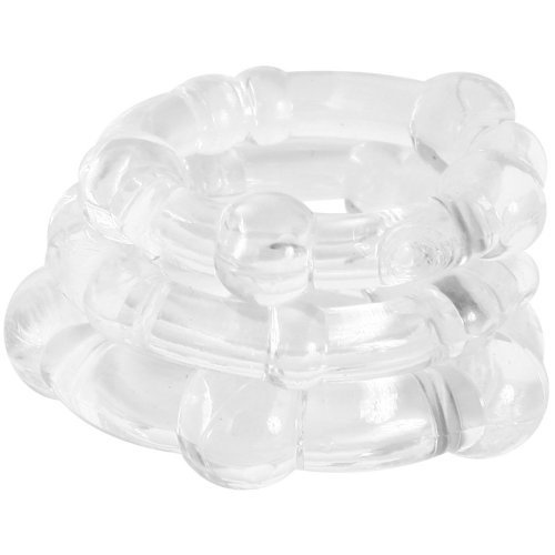 Stay Hard Beaded Cock Rings Clear 3 Pack Sex Toys At Adult Empire
