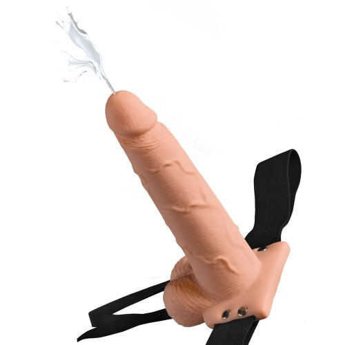 Fetish Fantasy 75 Hollow Squirting Strap On With Balls White Sex Toys And Adult Novelties