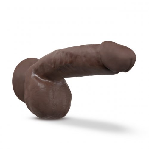 Dr Skin 8 Thick Poseable Dildo With Squeezable Balls Chocolate