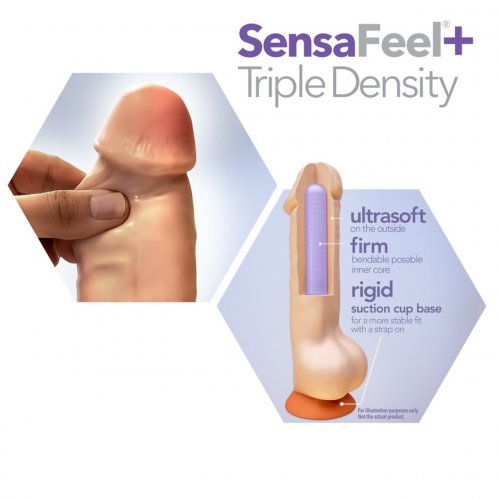 Dr Skin 8 Thick Poseable Dildo With Squeezable Balls Vanilla