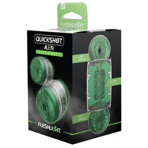 Fleshlight Freaks Quickshot Alien Vagina And Ass Green Metallic Sex