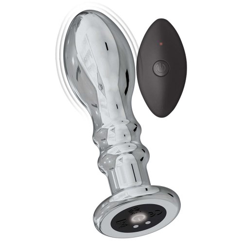 Ass Sation Remote Controlled Vibrating Metal Anal Pleaser Silver