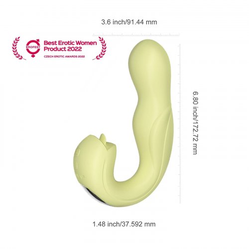 Joi Rotating Head G Spot Vibrator And Clit Licker Yellow Sex Toys