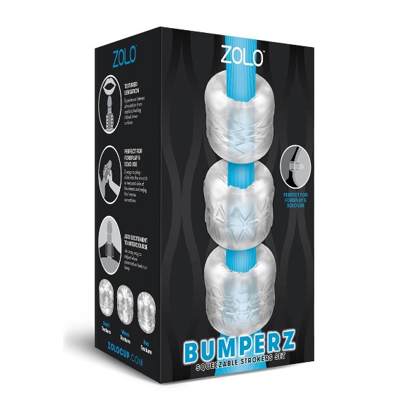 Zolo Bumperz Squeezable Stroker Set Clear Sex Toy Hotmovies