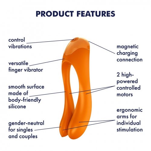 Satisfyer Candy Cane Silicone Rechargeable Mini Vibrator Orange Sex Toys At Adult Empire