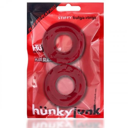 Hunkyjunk Stiffy Bulge Silicone Cock Rings 2 Pack Cherry Ice Sex Toys At Adult Empire