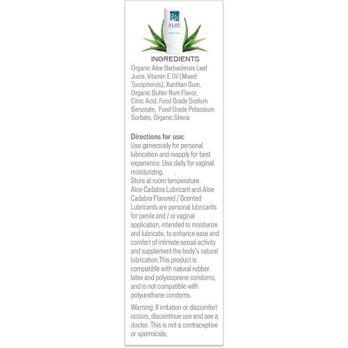 Aloe Cadabra Organic Flavored Butter Rum Lubricant 25 Oz Sex Toys And Adult Novelties Adult