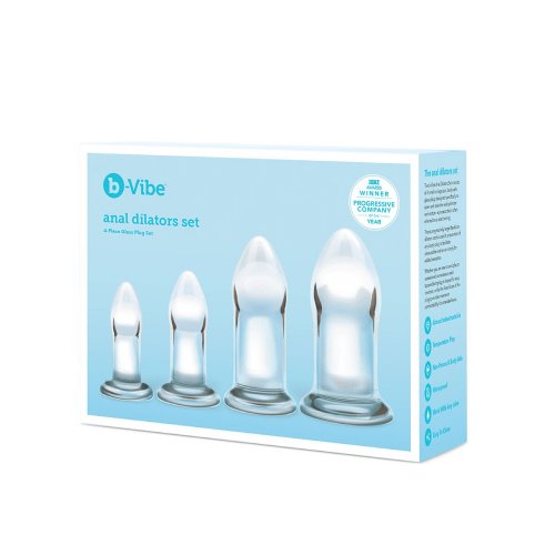 B Vibe Glass Anal Dilators Set Clear Sex Toy Hotmovies