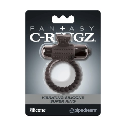 Fantasy C Ringz Vibrating Silicone Super Ring Black Sex Toys