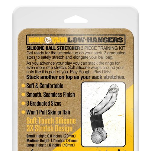 Boneyard Low Hangers Silicone Ball Stretcher Training Kit Black Sex Toy Hotmovies