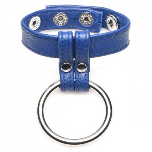 Strict Gear Leather And Steel Cock And Ball Ring Blue Sex Toys At Adult Empire