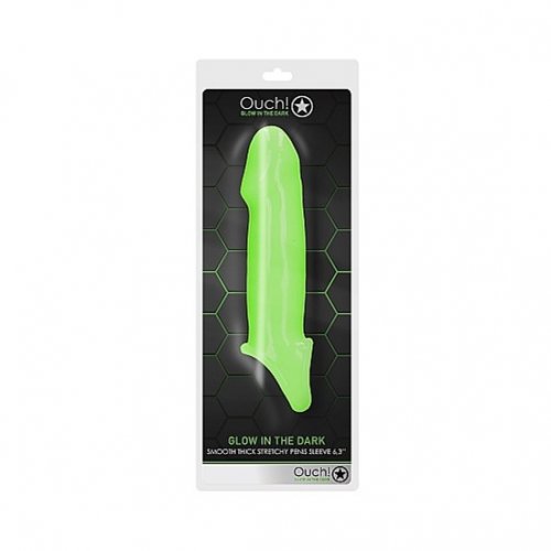 Shots Ouch Smooth Thick Stretchy Penis Sleeve Glow In The Dark Sex Toy Hotmovies