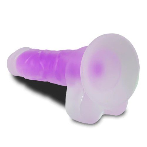 Glow Rave 5 Glow In The Dark Suction Cup Dildo Clearpurple Sex Toys And Adult Novelties 