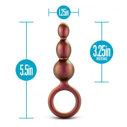 Anal Adventures Matrix Beaded Loop Silicone Plug Copper Sex Toy Hotmovies