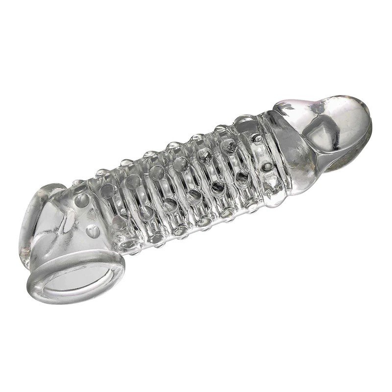 The 9s Open Ended Topper Ribbed And Nubbed Penis Extender Clear Sex