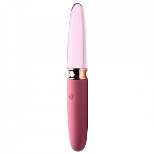 Prisms Vibra Glass Rose Dual Ended Silicone And Glass Vibrator Pink Sex Toy Hotmovies