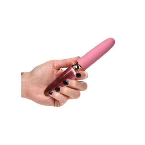 Prisms Vibra Glass Rose Dual Ended Silicone And Glass Vibrator Pink Sex Toy Hotmovies