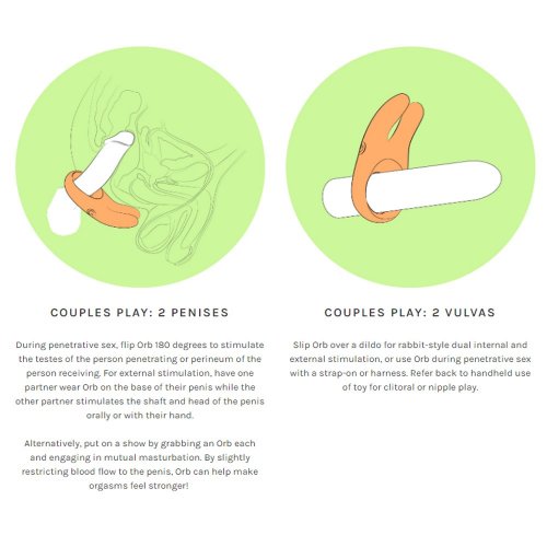 Vush Orb Couples Pleasure Ring Orange Sex Toys At Adult Empire