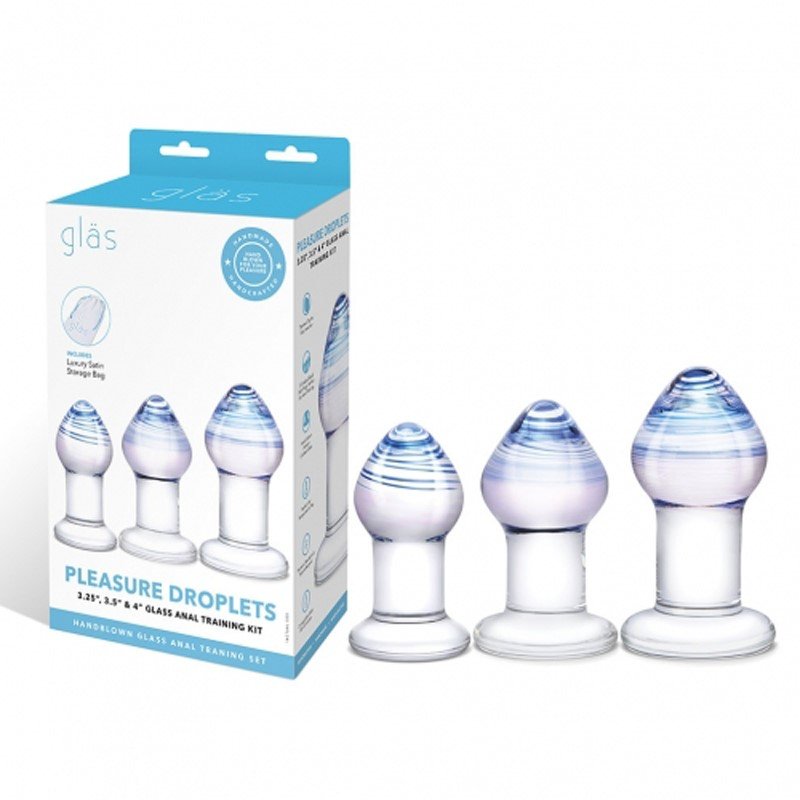 Glas 3 Piece Pleasure Droplets Anal Training Kit Sex Toy Hotmovies