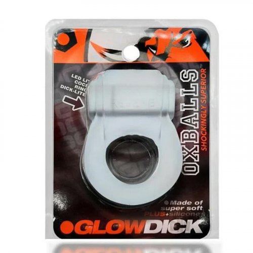 Oxballs Glowdick Cock Ring With Led Light Clear Ice Sex Toys