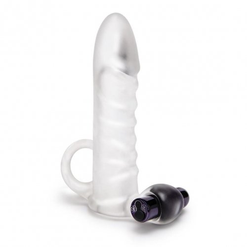 Size Up 2 Vibrating Penis Extender With Ball Loop Clear Sex Toys
