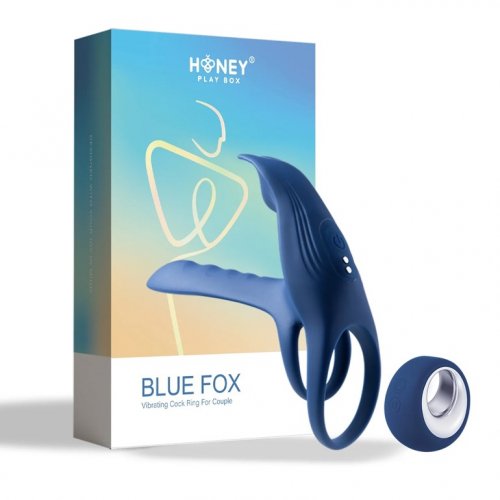 Blue Fox Vibrating Remote Controlled Girth Enhancer Penis Sleeve Blue 4002