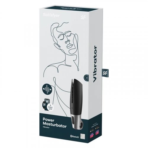 Satisfyer Power Masturbator App Enabled Silicone Stroker Black Sex