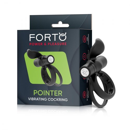 Forto Vibrating Pointer Dual Ring Black Sex Toys At Adult Empire 