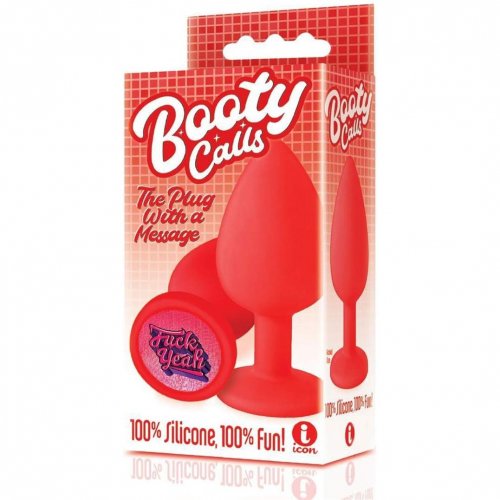 The 9s Booty Calls Fuck Yeah Silicone Butt Plug Red Sex Toys At Adult Empire