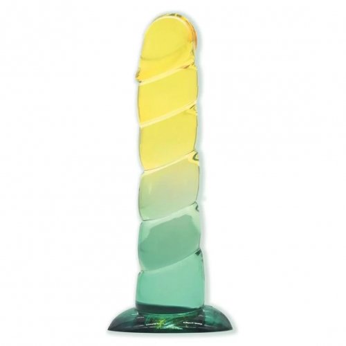 Shades 7 5 Swirl Suction Cup Dildo Yellow Mint Sex Toys At Adult Empire