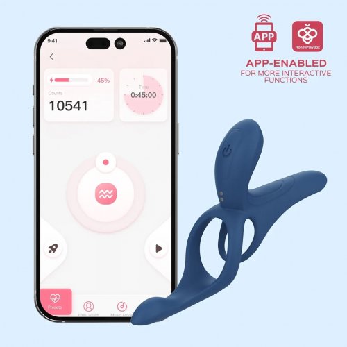 Pleasure Pivot App Controlled Couples Vibrating Penis Sleeve Cock Ring