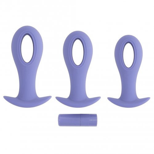 Evolved Hole Punch Vibrating Hollow Center Silicone Plug Set Sex Toys 6154