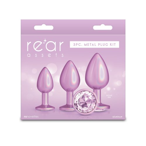 Rear Assets Pink Gem 3 Piece Metal Butt Plug Training Kit Sex Toys At Adult Empire