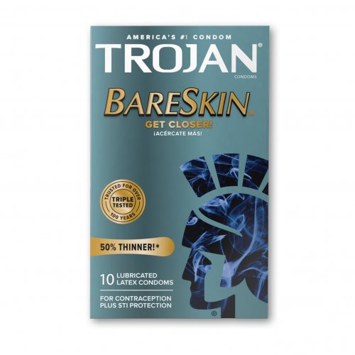 Trojan Bareskin Lubricated 10 Pack Sex Toy Hotmovies