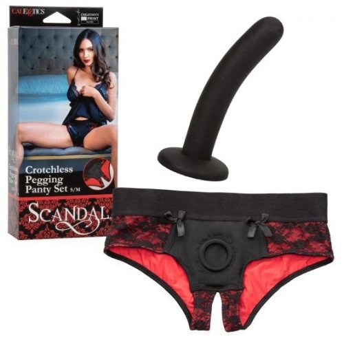 Scandal Crotchless Red And Black Pegging Panty Set Lxl Sex Toy Hotmovies