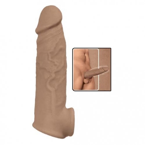 Natural RealSkin Vibrating Penis Xtender - Brown Sex Toy - HotMovies
