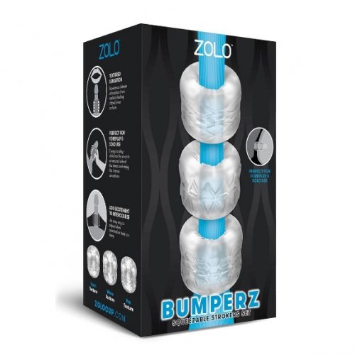 Zolo Bumperz Squeezable Stroker Set Clear Sex Toy Hotmovies