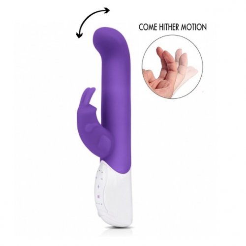 Rabbit Essentials Come Hither Rabbit Vibrator With Throbbing Shaft