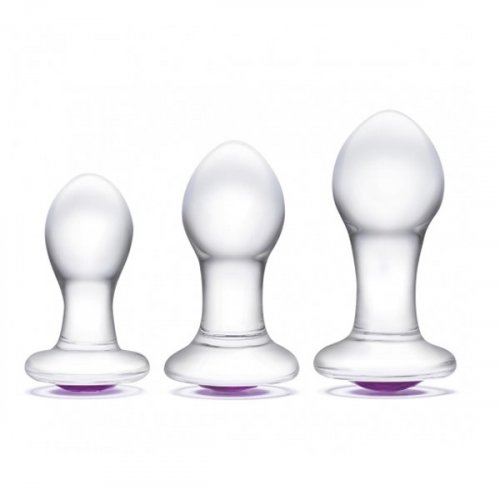 Glas 3 Piece Bling Bling Glass Anal Training Kit Sex Toy Hotmovies