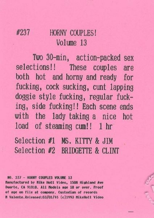 Horny Couples Volume 13 Streaming Video At Iafd Premium Streaming