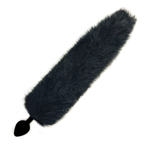 Foxy Silicone Fox Tail Butt Plug Black Sex Toy Hotmovies
