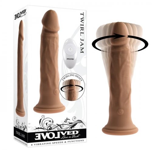 Evolved Twirl Jam Remote Controlled Twirling And Vibrating Dildo Chocolate Sex Toy Hotmovies