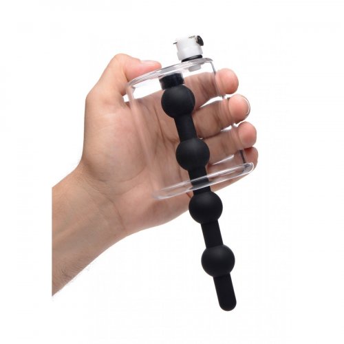 Tom Of Finland Anal Pump Cylinder Attachment With Beaded Silicone Stimulator Shaft Sex Toy