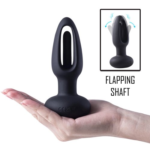 Snuggy Remote Controlled Flapping Anal Plug Vibrator Black Sex Toy