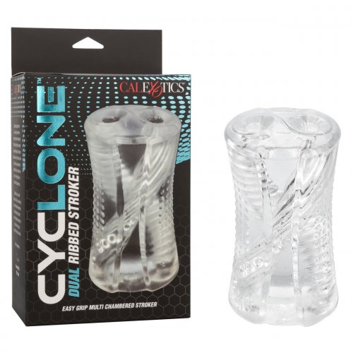 Cyclone Dual Ribbed Stroker Clear Sex Toy Hotmovies