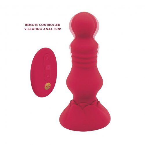 Secret Kisses Rosegasm Remote Control Vibrating Floret Buttplug Sex Toy