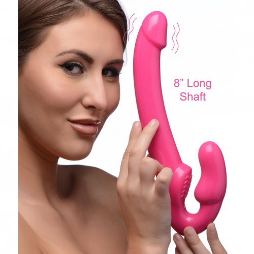 Strap U Revolver 7 Function Slim 8 Vibrating Strapless Strap On Sex