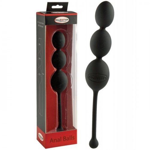 Malesation Silicone Anal Balls Black Sex Toy Hotmovies